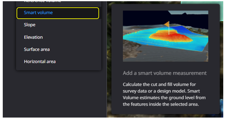 How to calculate the soil volume using the selected area as the ...